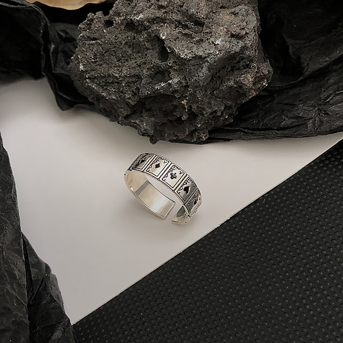 Sterling Silver Ring Poker Ring 925 Ring Adjustable Ring | Etsy