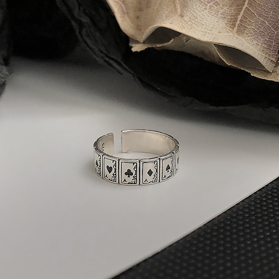 Sterling Silver Ring Poker Ring 925 Ring Adjustable Ring - Etsy