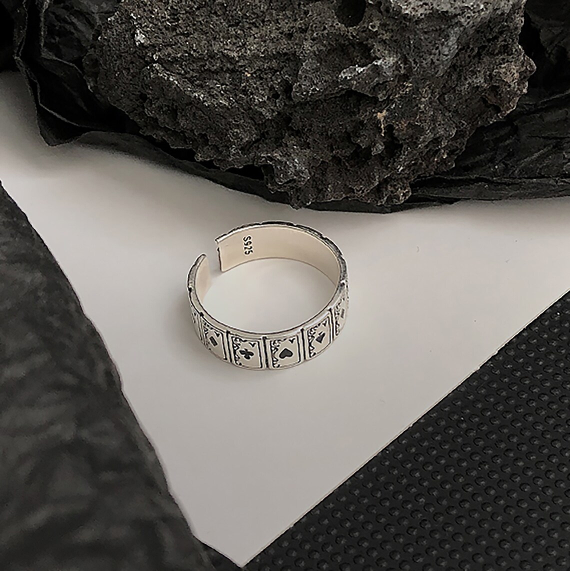 Sterling Silver Ring Poker Ring 925 Ring Adjustable Ring | Etsy