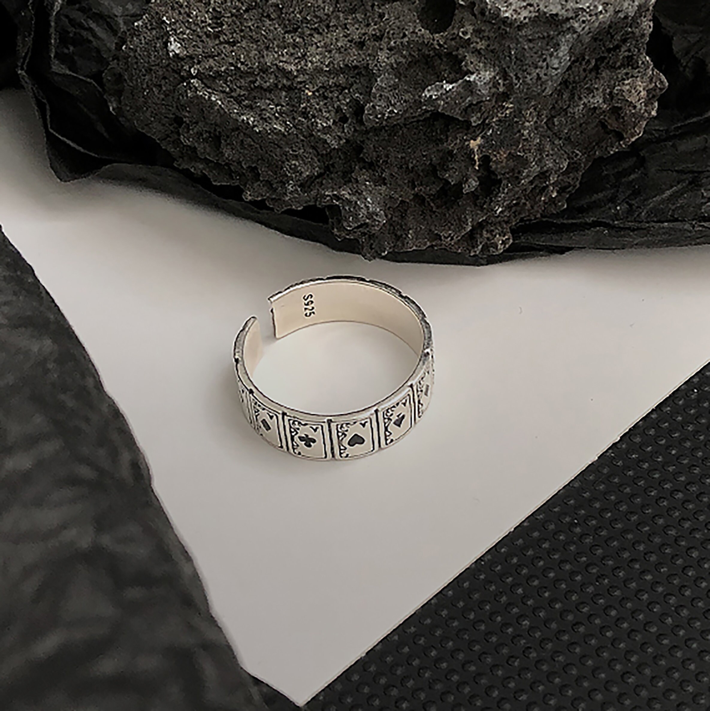 Sterling Silver Ring Poker Ring 925 Ring Adjustable Ring - Etsy