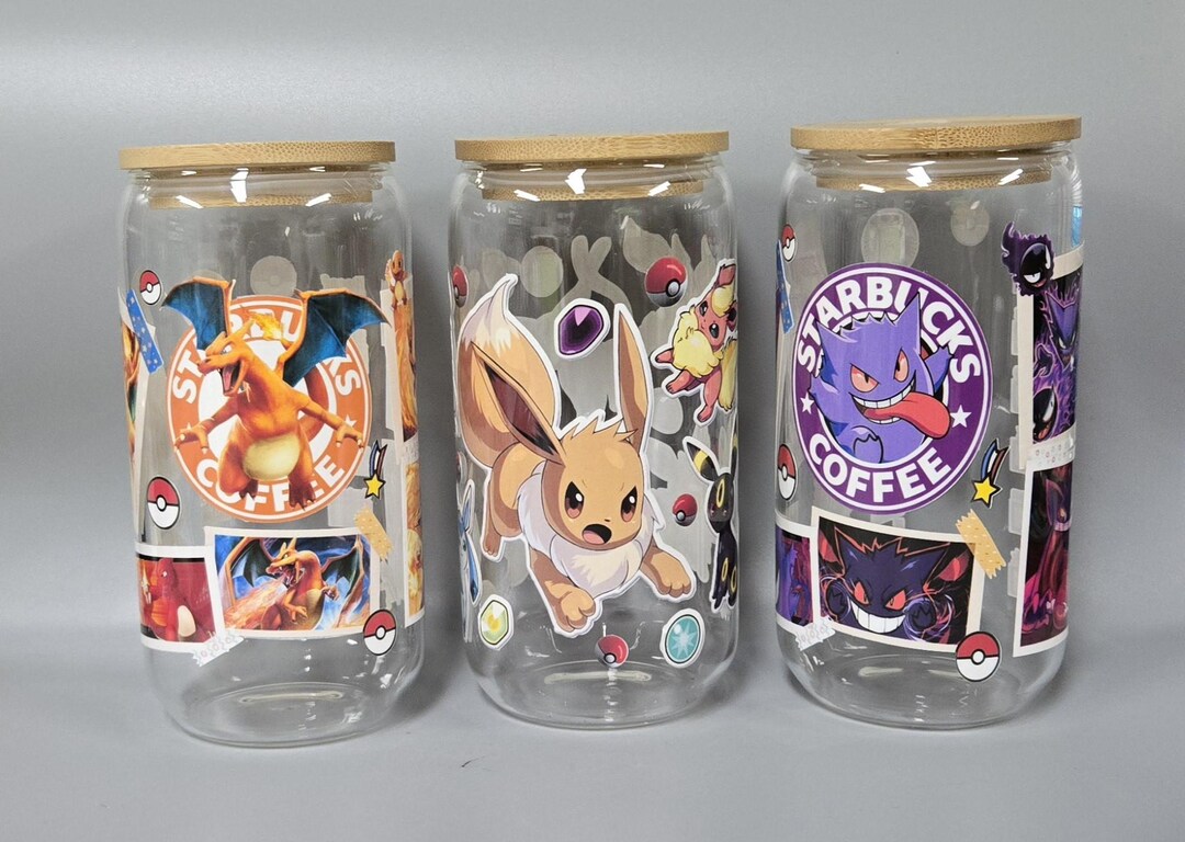 Pokemon Glass Libby Cups With Straws - Etsy