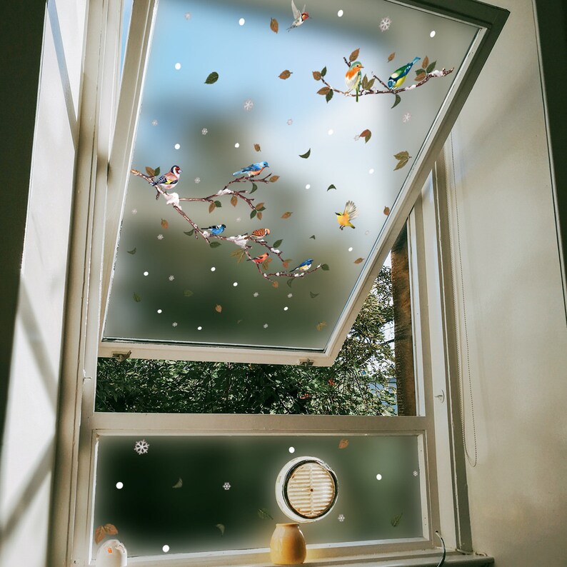 Spring Flower Window Clingsstatic Cling Window Stickerflower - Etsy