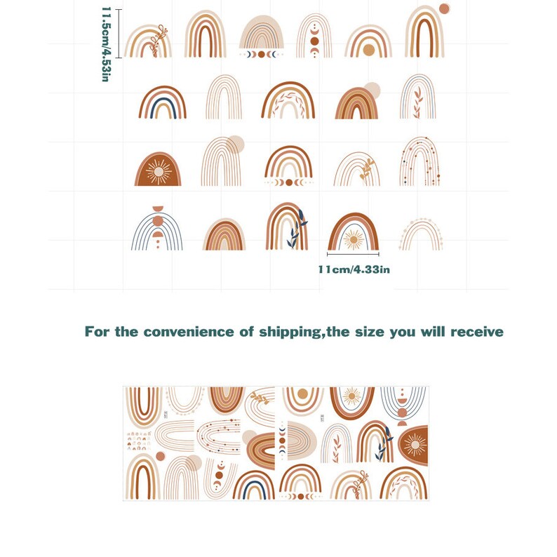 Muted Rainbow Decal for Kids Room Decorboho Rainbow - Etsy