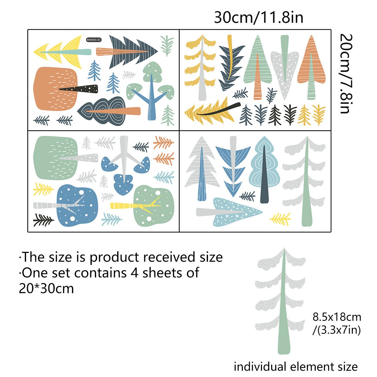 Cartoon Forest Wall Decals for Kids Room Kids Scandi Wall - Etsy