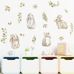Bunny Kit Wall Decal,cartoon Rabbit Nursery Wall Stickers,removable ...