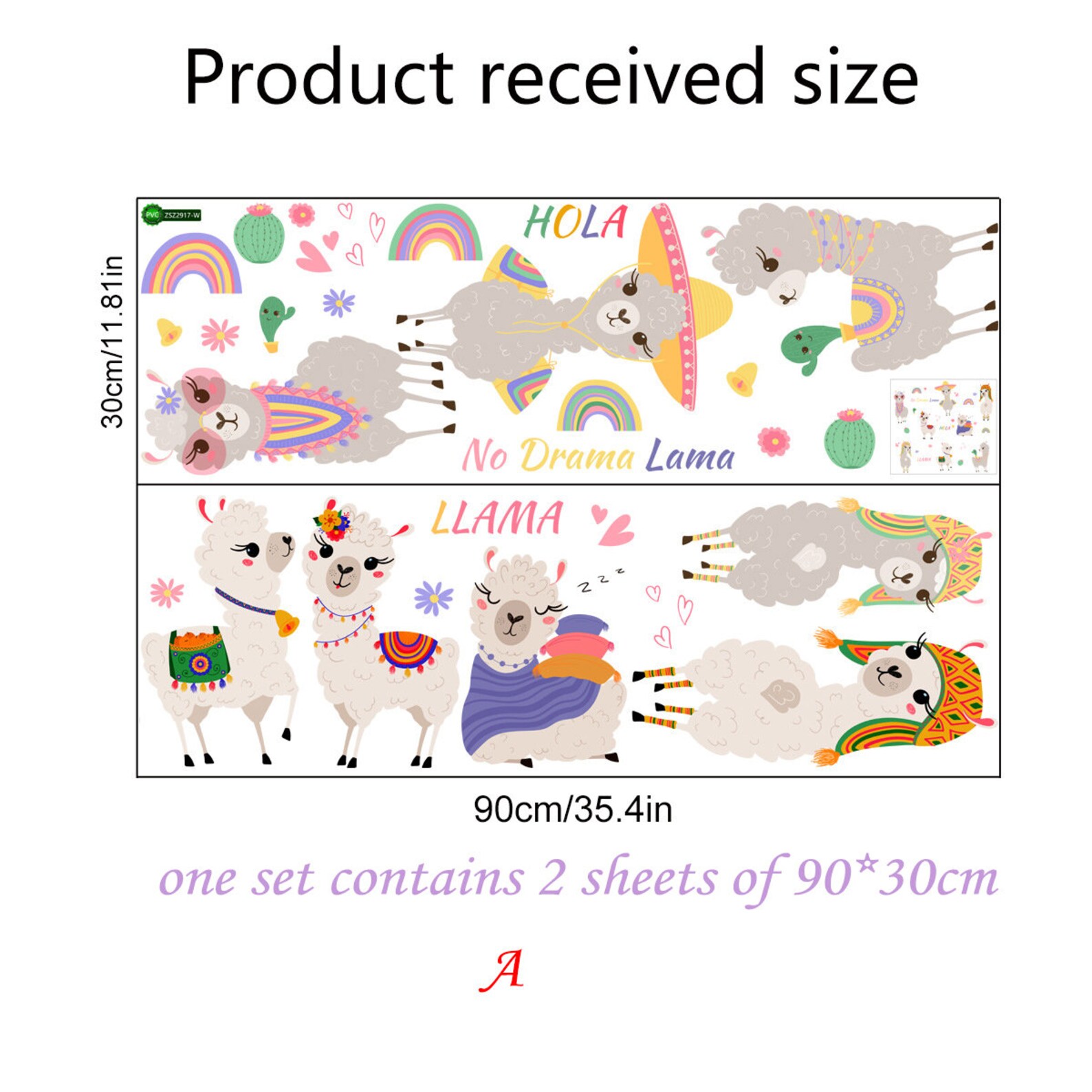 Llama Alpaca and Cactus Wall Decalsbaby Nursery Decals | Etsy