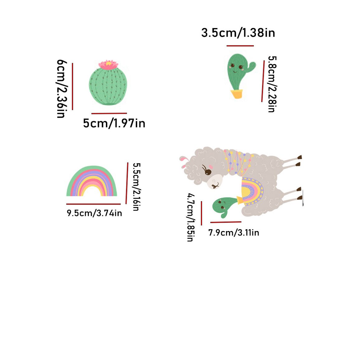 Llama Alpaca and Cactus Wall Decalsbaby Nursery Decals | Etsy