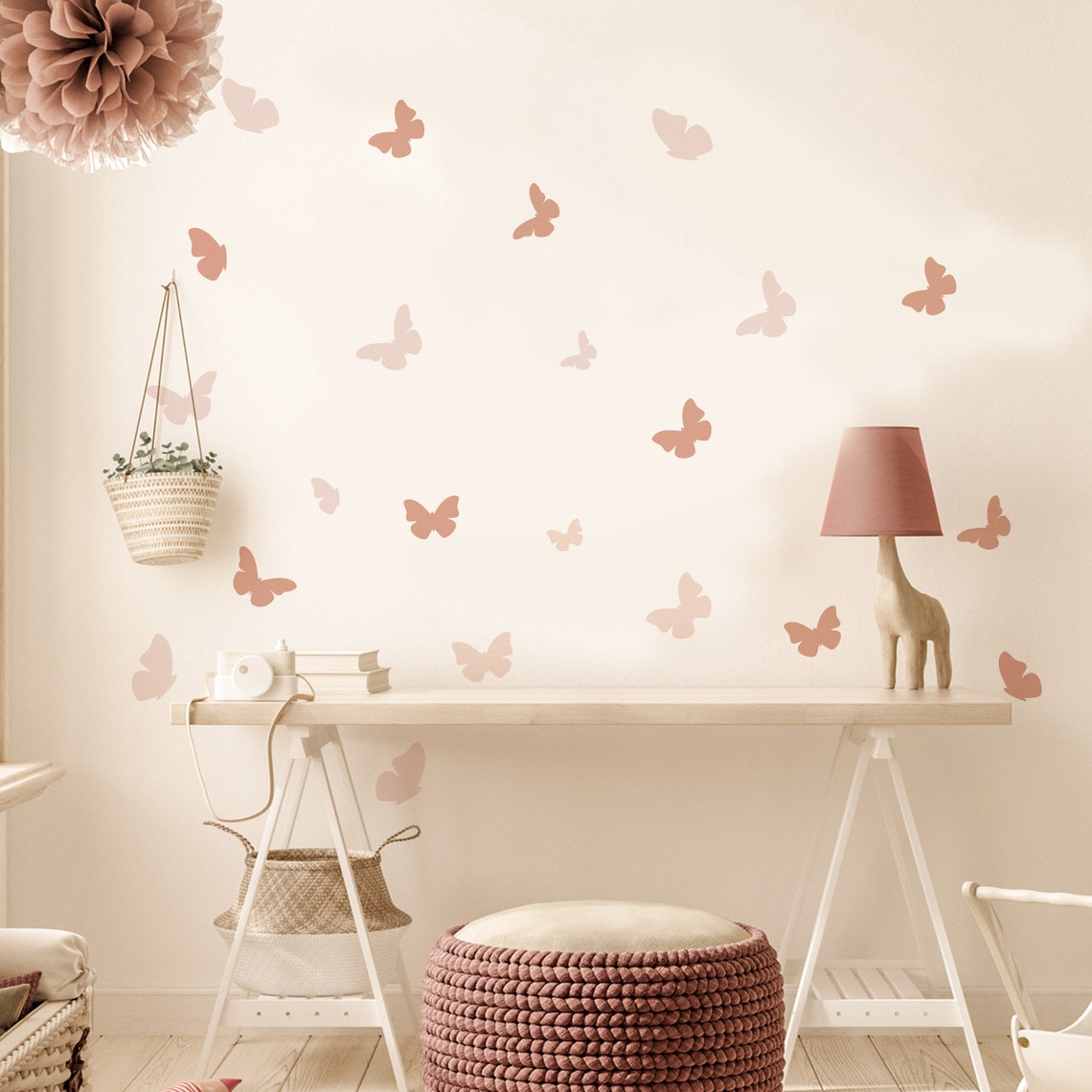 Pastel Room Decor-48 Pcs Pink Butterfly Wall Decals for - Etsy