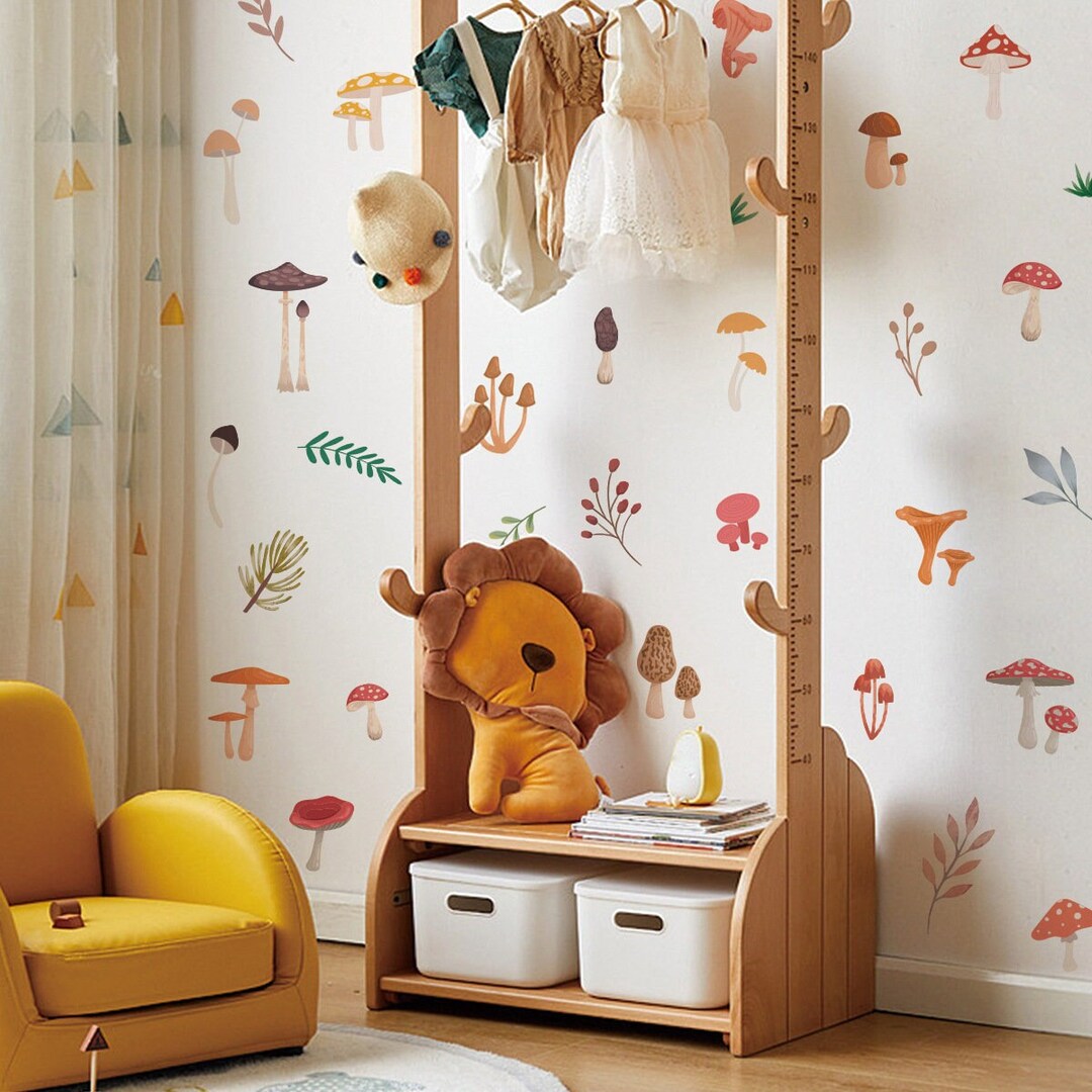 Magical Woodland Mushrooms Wall Decals Set,nursery Wall Decal,kids Room ...