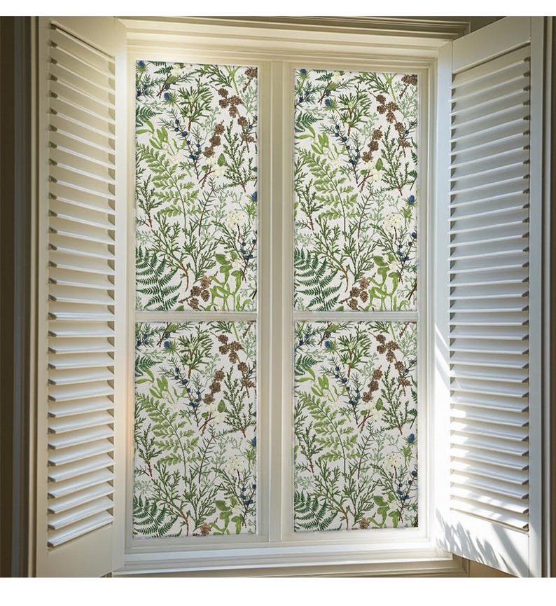 Fern Window Film Static Cling: Botanical Privacy Film - Etsy