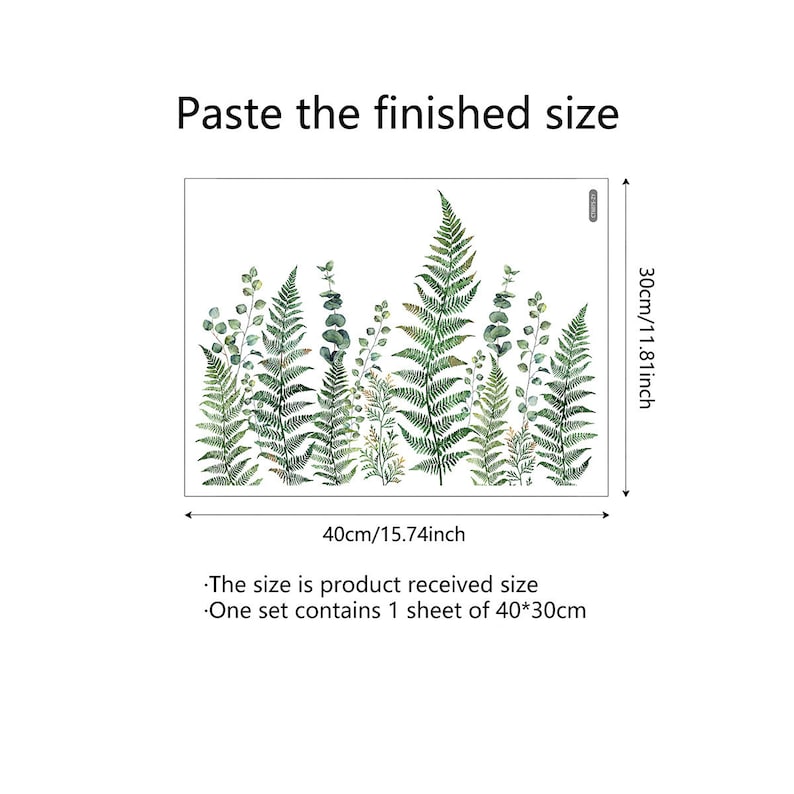 Fern Window Cling: Reusable Spring Plant Decor Decals - Etsy