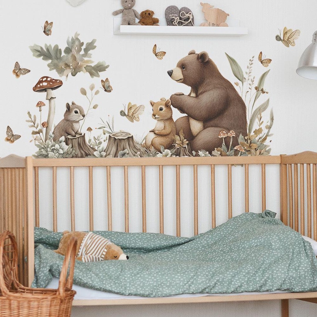 Woodland Animal Wall Decals: Removable Vinyl Nursery Decor - Etsy