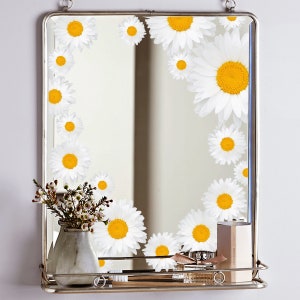 Mirror Daisy Decals Flower Window Stickers Removable Room Decor Daisy ...