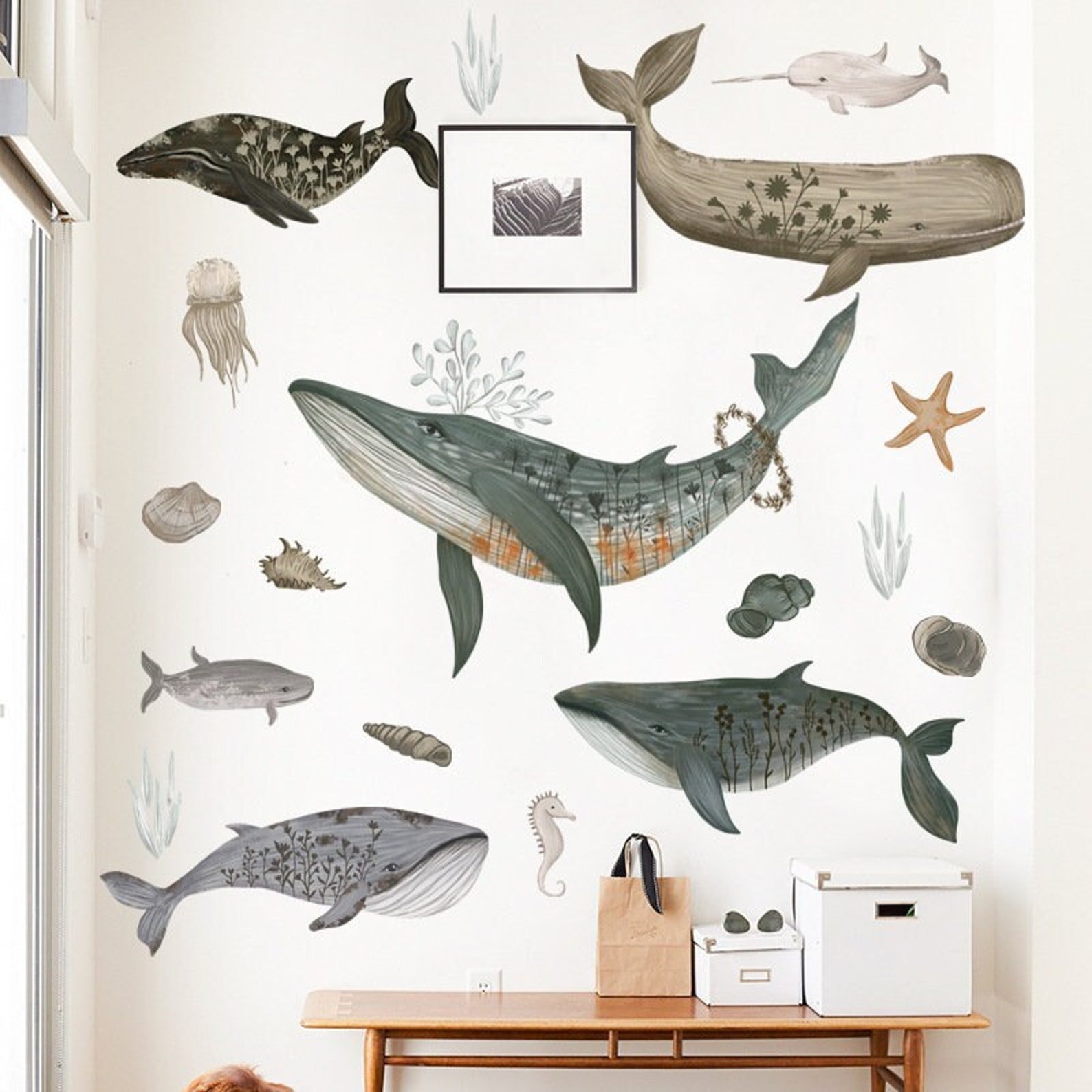 Sea Life Wall Decalsocean Animals/whales Wall Stickers for - Etsy