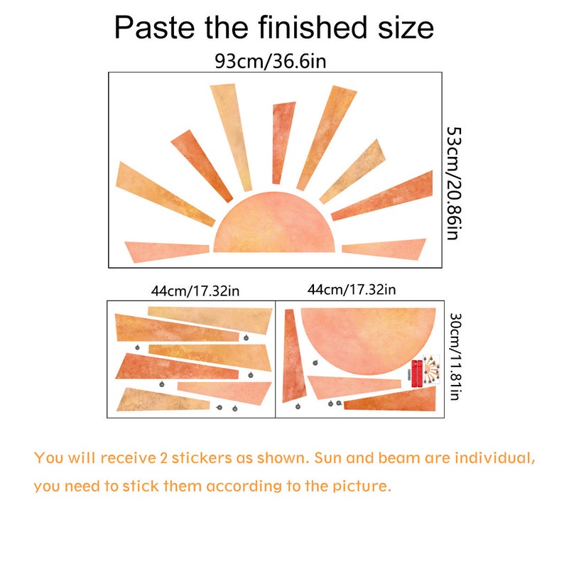 Rising Sun Wall Decalwall Stickers for Kids Bedroom - Etsy