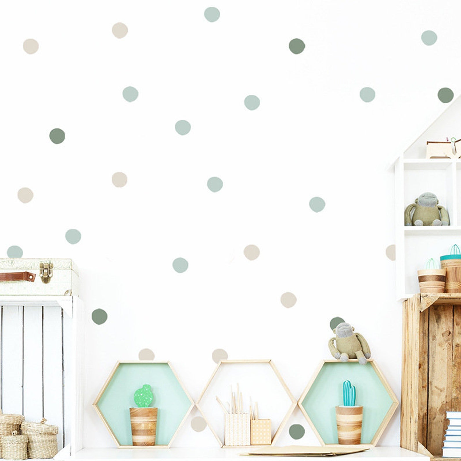 47pcs Polka Dot Wall Decals for Nurseryirregular Dots Wall - Etsy