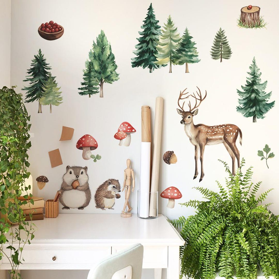 Woodland Animals Wall Decals--forest Critters Nursery Decor,woodland ...