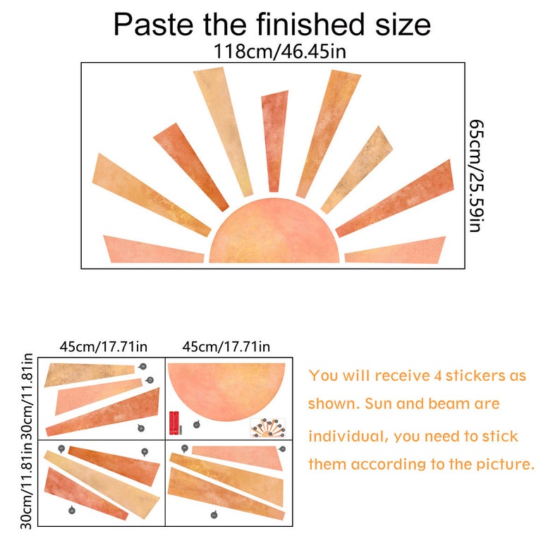 Rising Sun Wall Decalwall Stickers for Kids Bedroom - Etsy