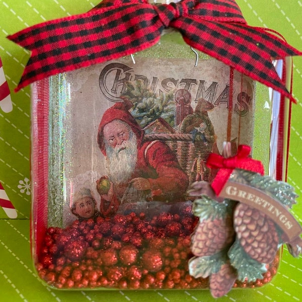 Square Glass Ornament - Etsy
