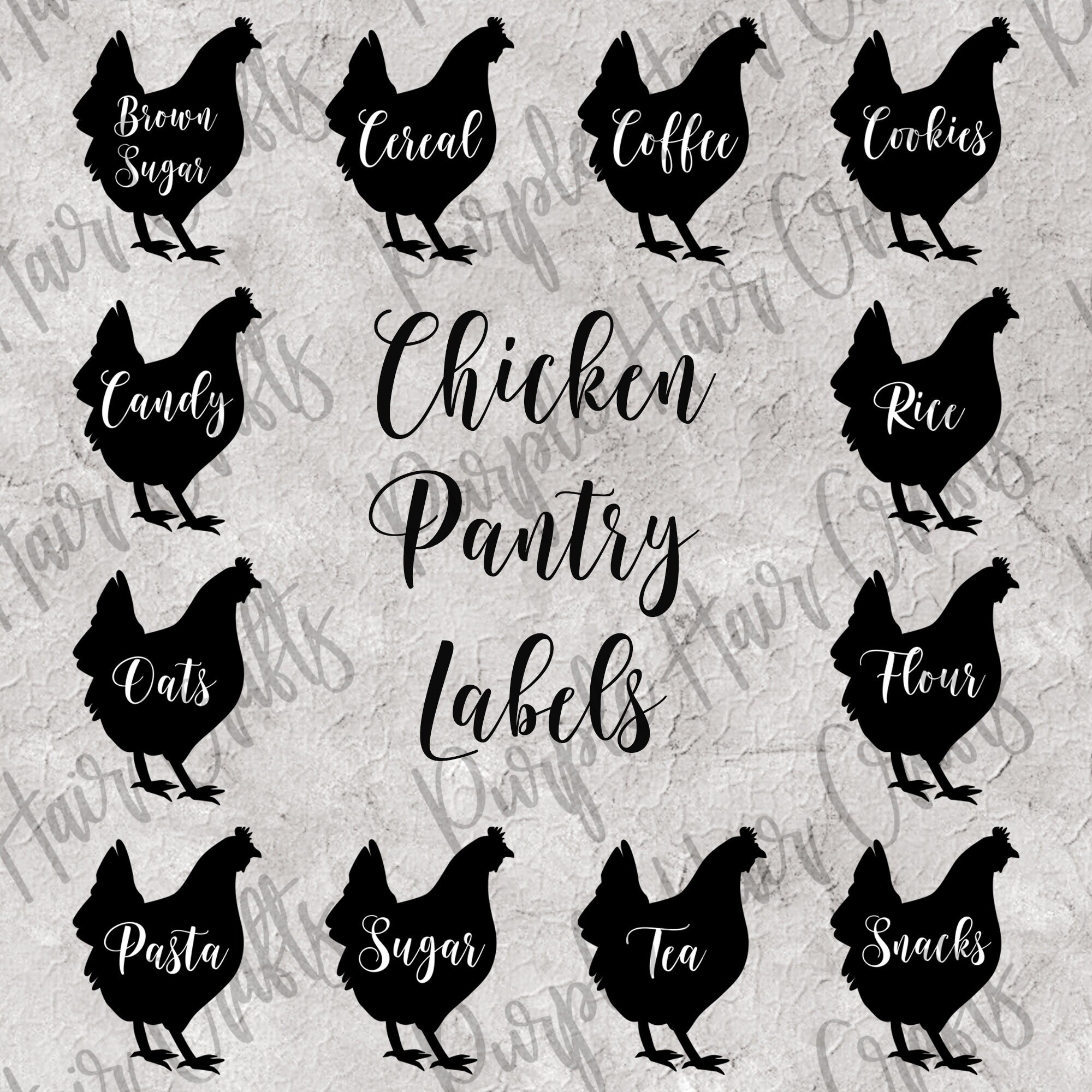 Chicken Shaped Vinyl Pantry Labels Adorable Farmhouse Canister | Etsy