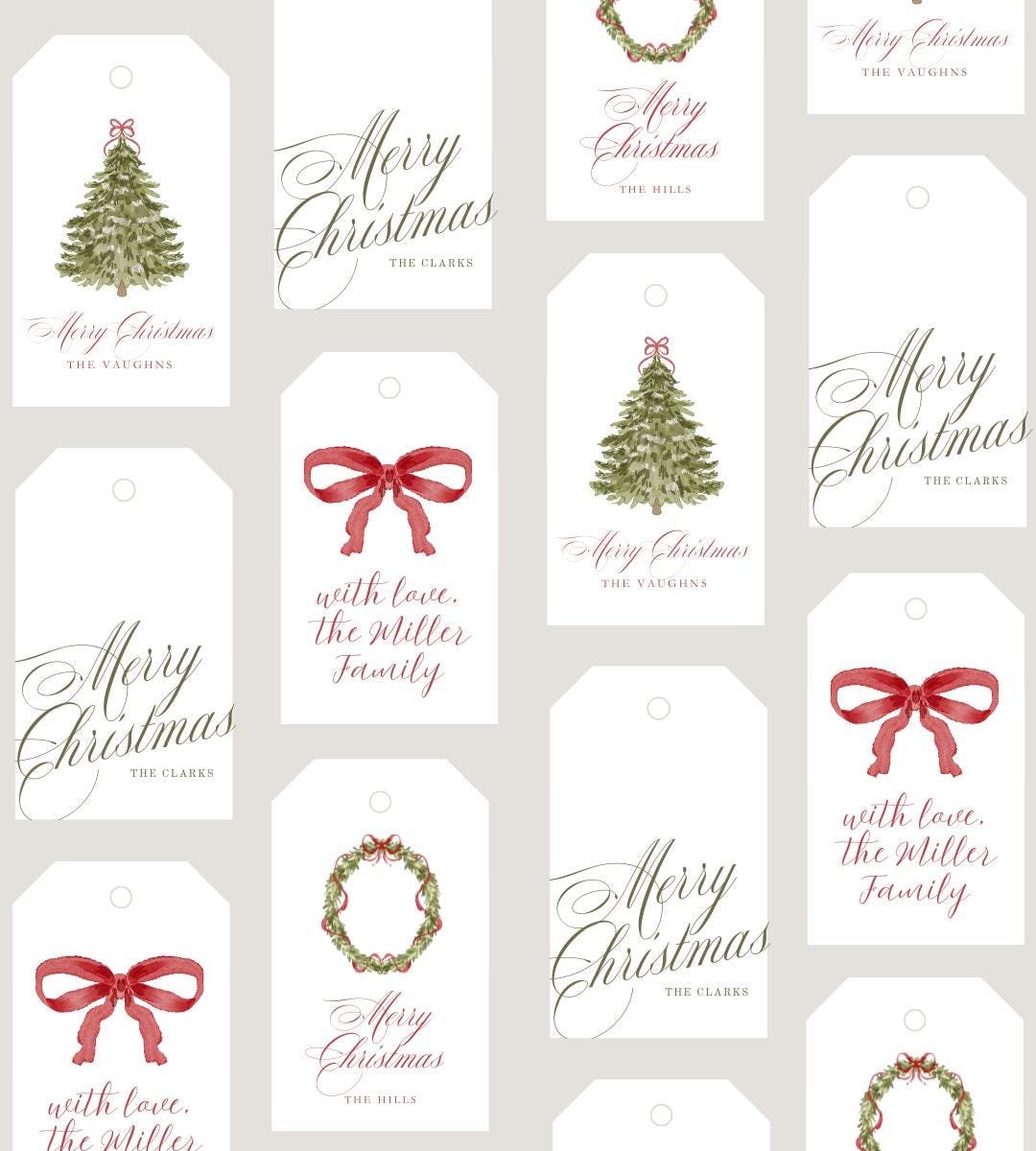 Christmas Gift Tags, Custom Christmas Gift Tags, Personalized Christmas ...
