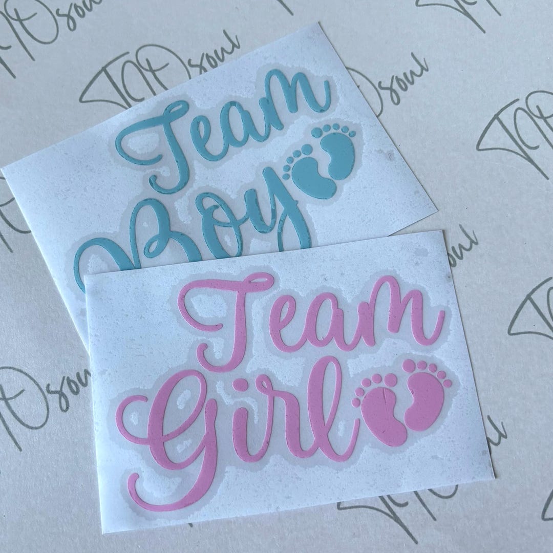 Team Boy Decal Sticker, Team Girl Decal Sticker, Gender Reveal Decal ...