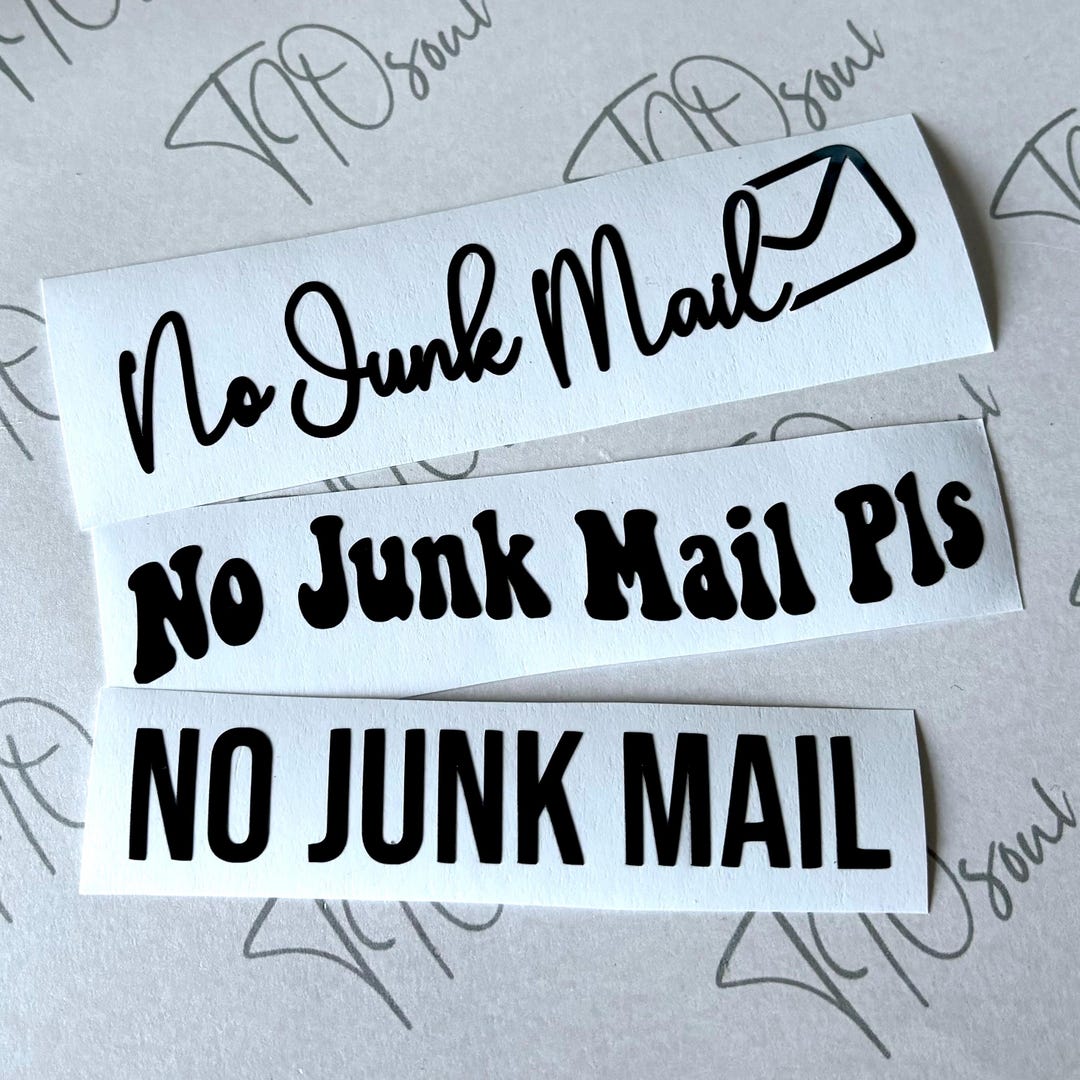 No Junk Mail Decal Sticker, Letter Box Decal, Mail Box Self Adhesive ...