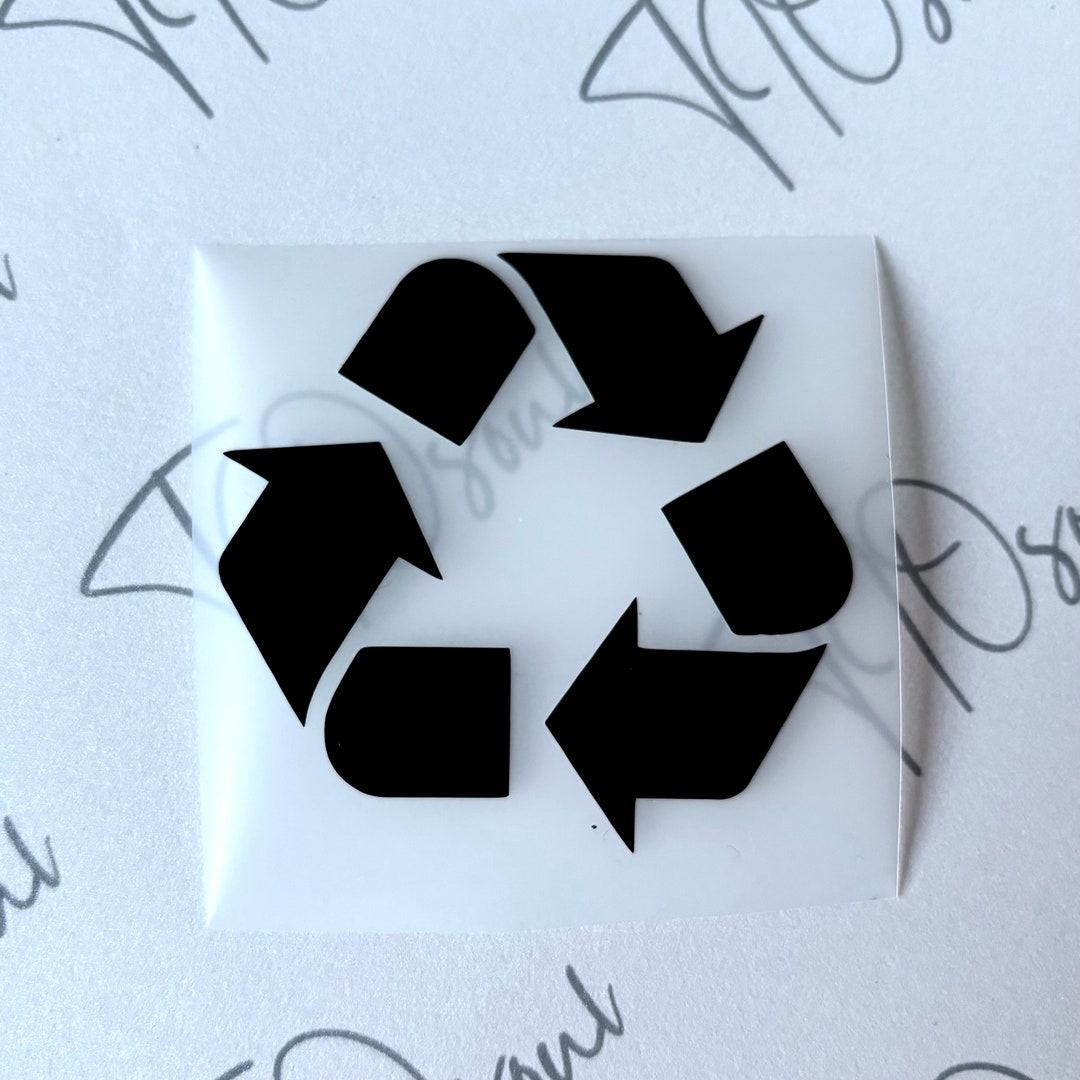 Recycle Decal Sticker, Vinyl Bin Sticker, Waste Bin Self Adhesive Vinyl ...