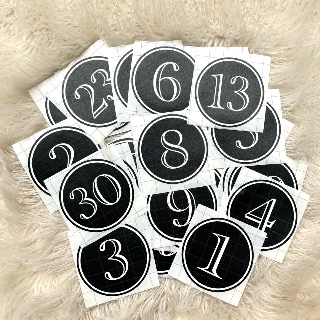 Double Layered Circle Door Number Decal, Two Colour House Number ...
