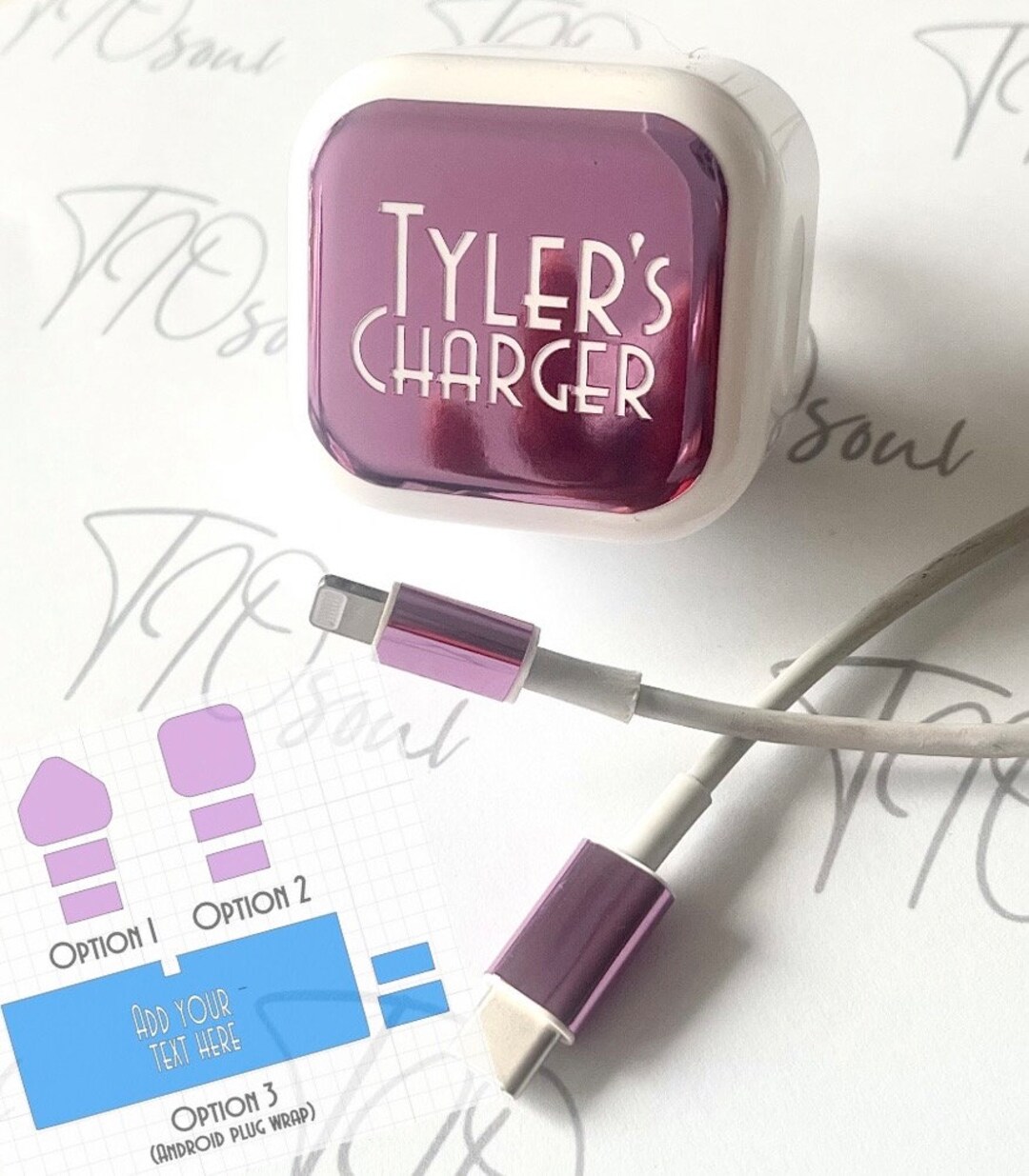 Personalised Plug Decal Sticker, Charger Name Sticker, Cable Labels ...