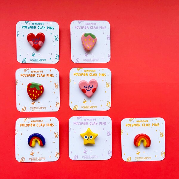 Polymer Clay Pin - Etsy