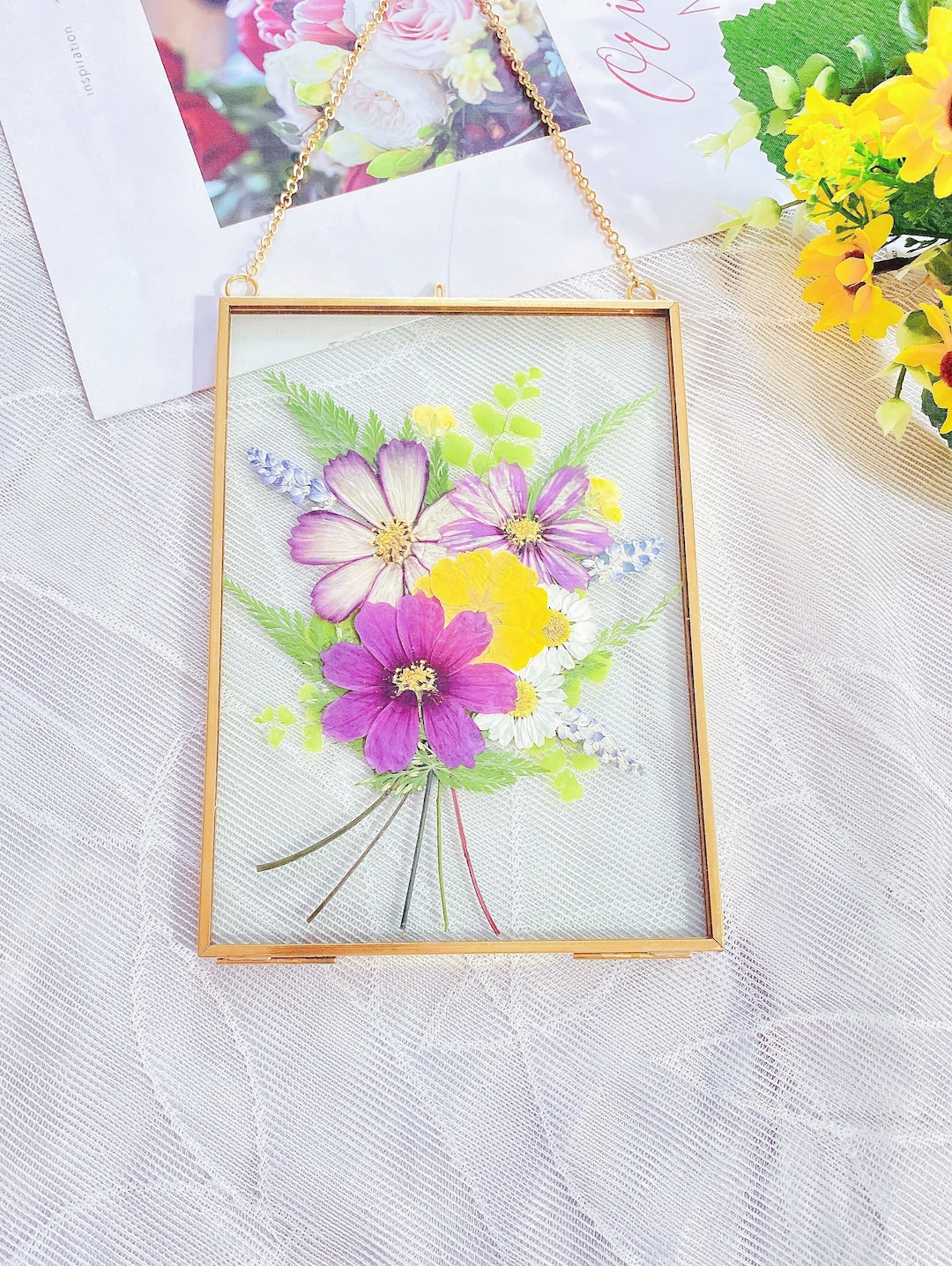 Pressed Flowers Pressed Flower Art Pressed Flower Frame Natural Home ...