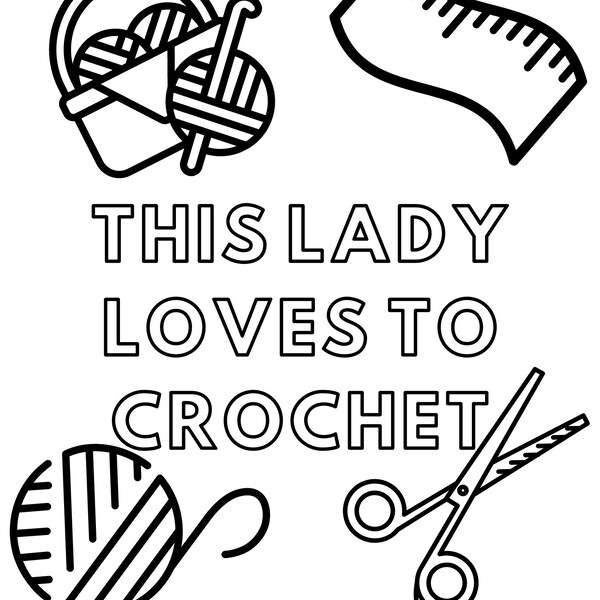 Crochet Coloring Page - Etsy