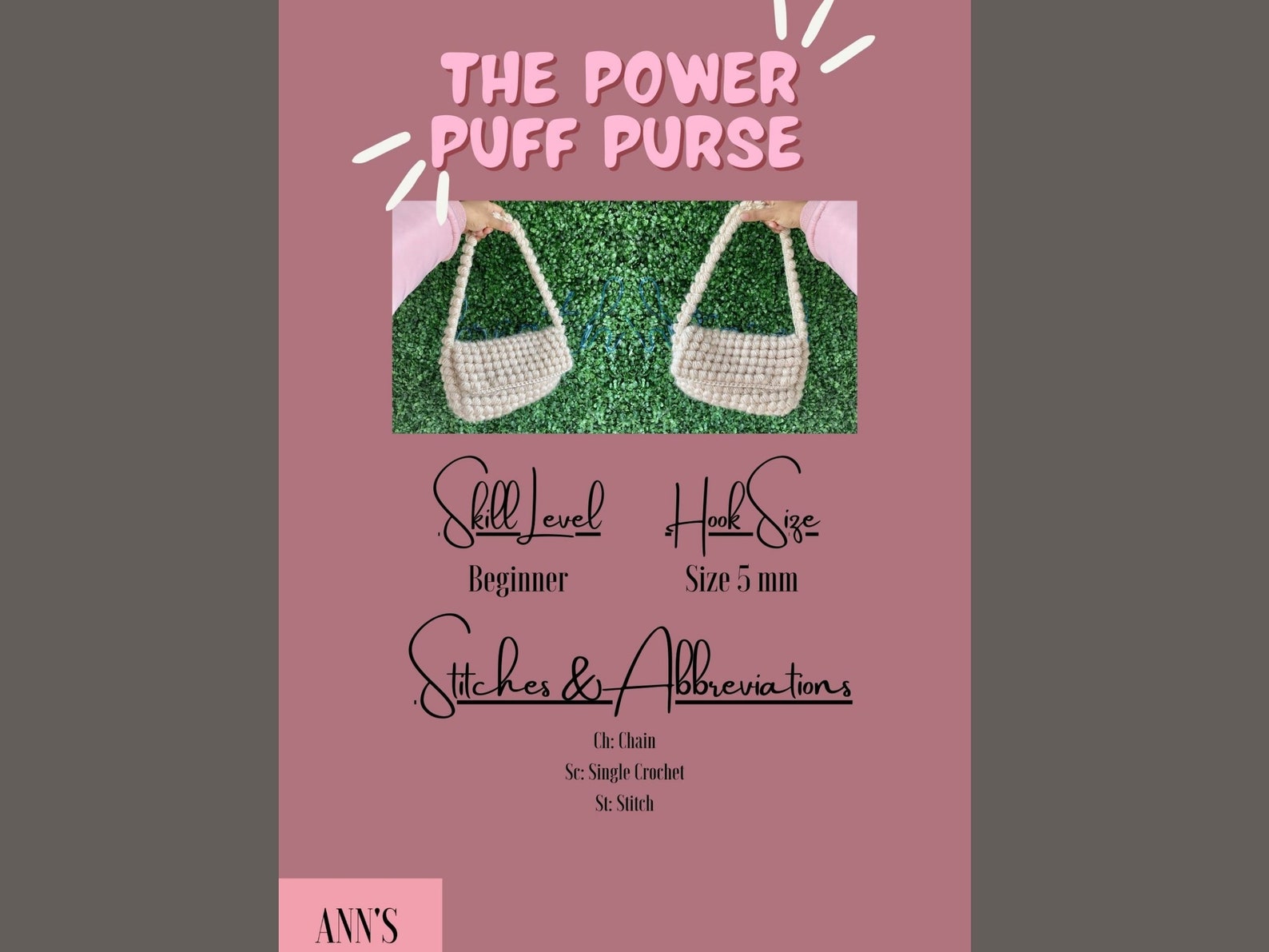 Crochet Purse the Power Puff Purse Easy Crochet - Etsy