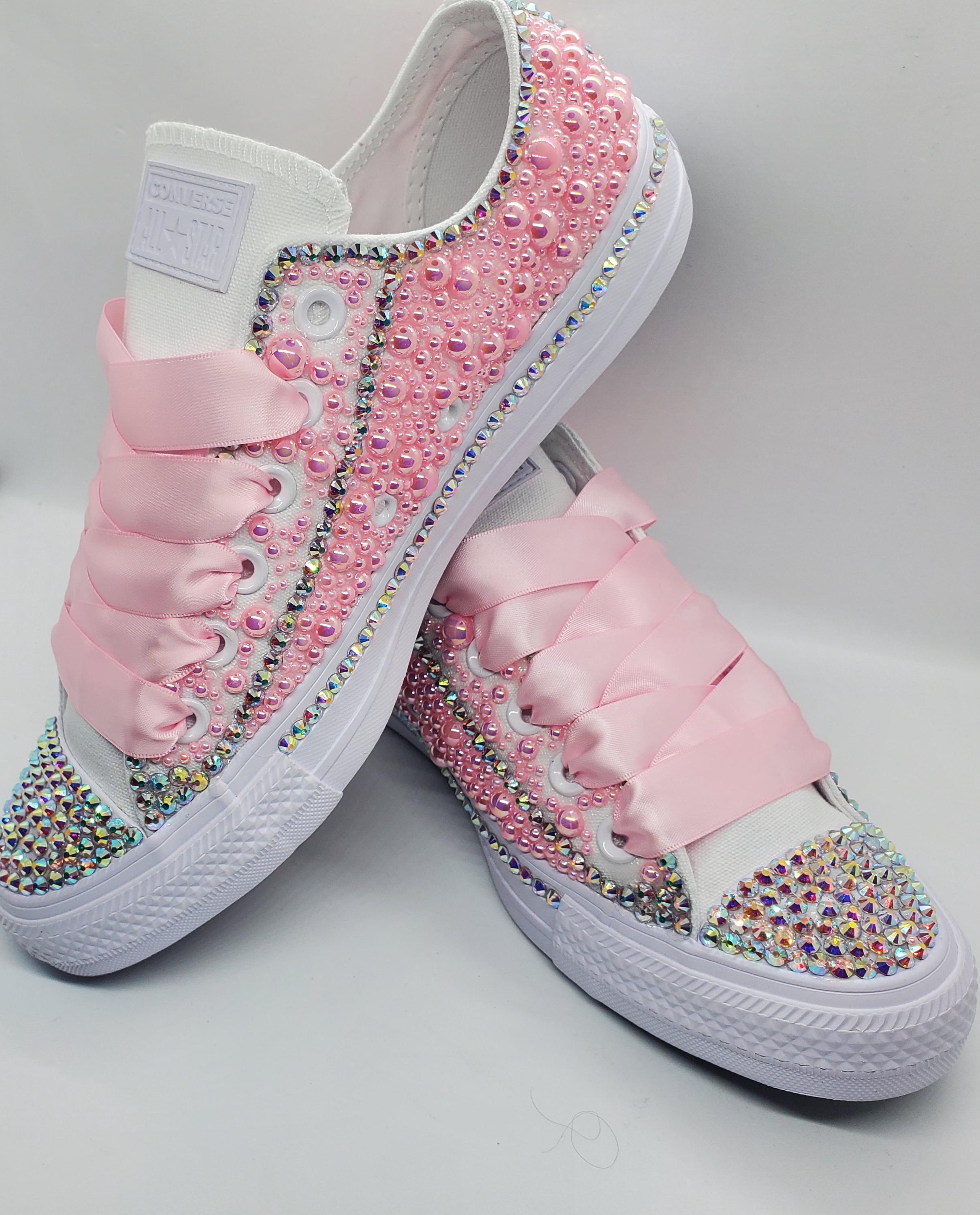 Pink Bedazzled Converse - Etsy