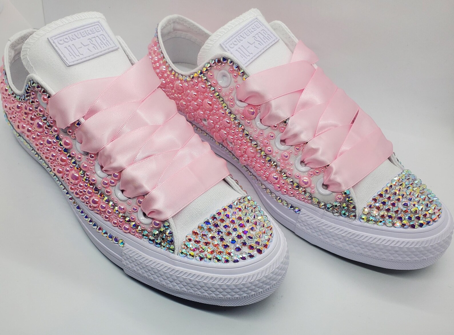 Pink Bedazzled Converse - Etsy