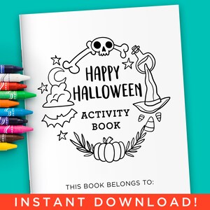 Halloween Activity Coloring Book for Kids | Etsy