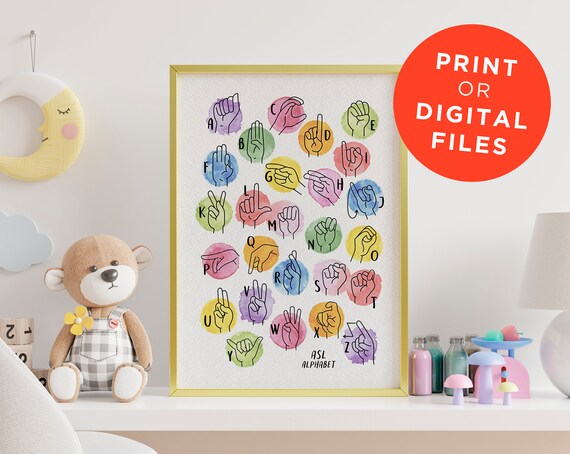 ASL Alphabet Poster for Classrooms and Kids Printed Poster - Etsy