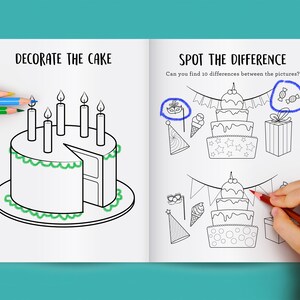 Happy Birthday Activity Coloring Book for Kids - Digital Files Instant ...