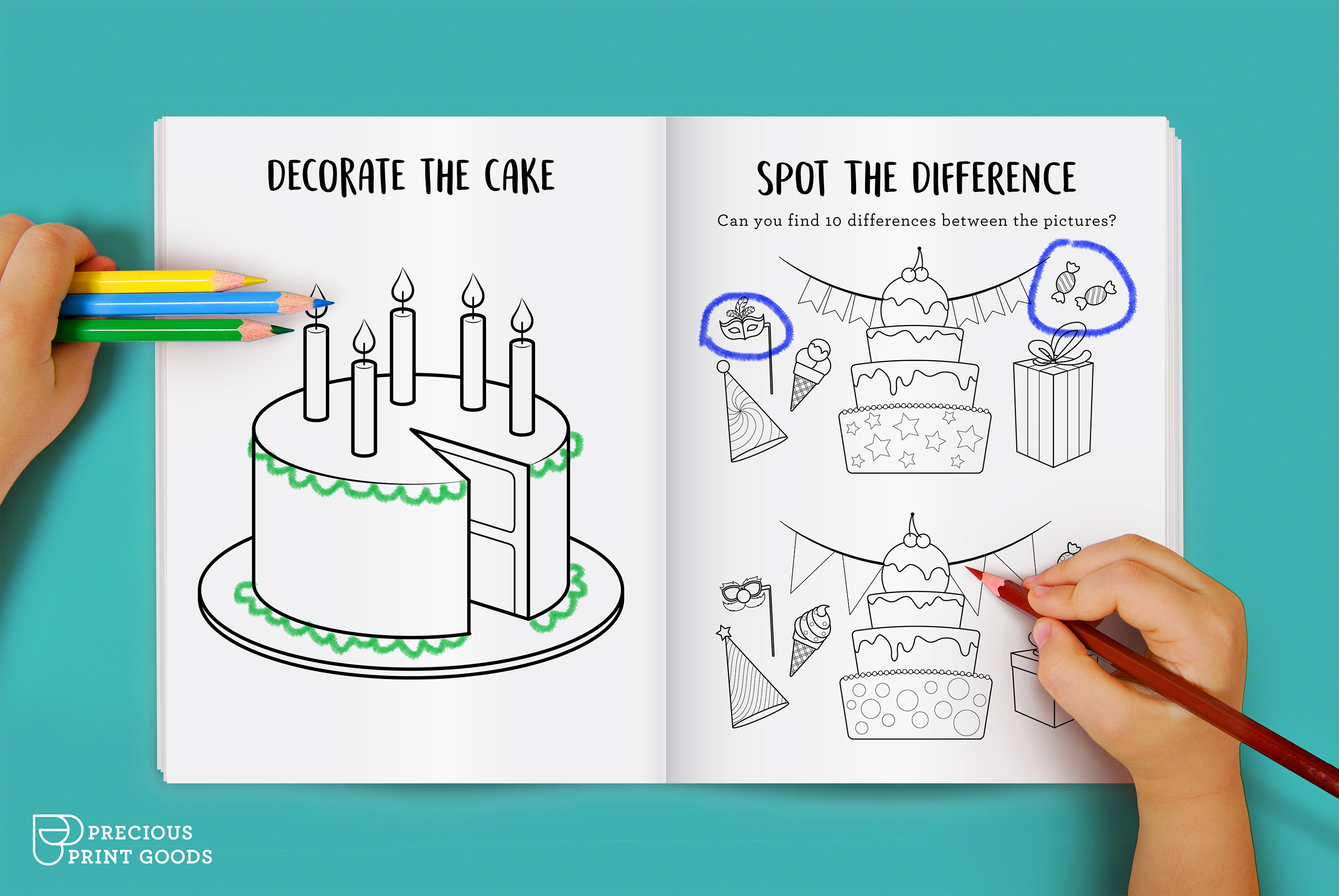 Happy Birthday Activity Coloring Book for Kids Digital Files - Etsy