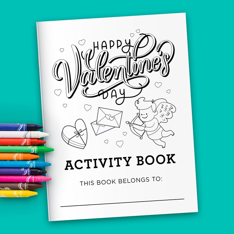 Valentine's Day Activity Coloring Book for Kids - Digital Files Instant ...