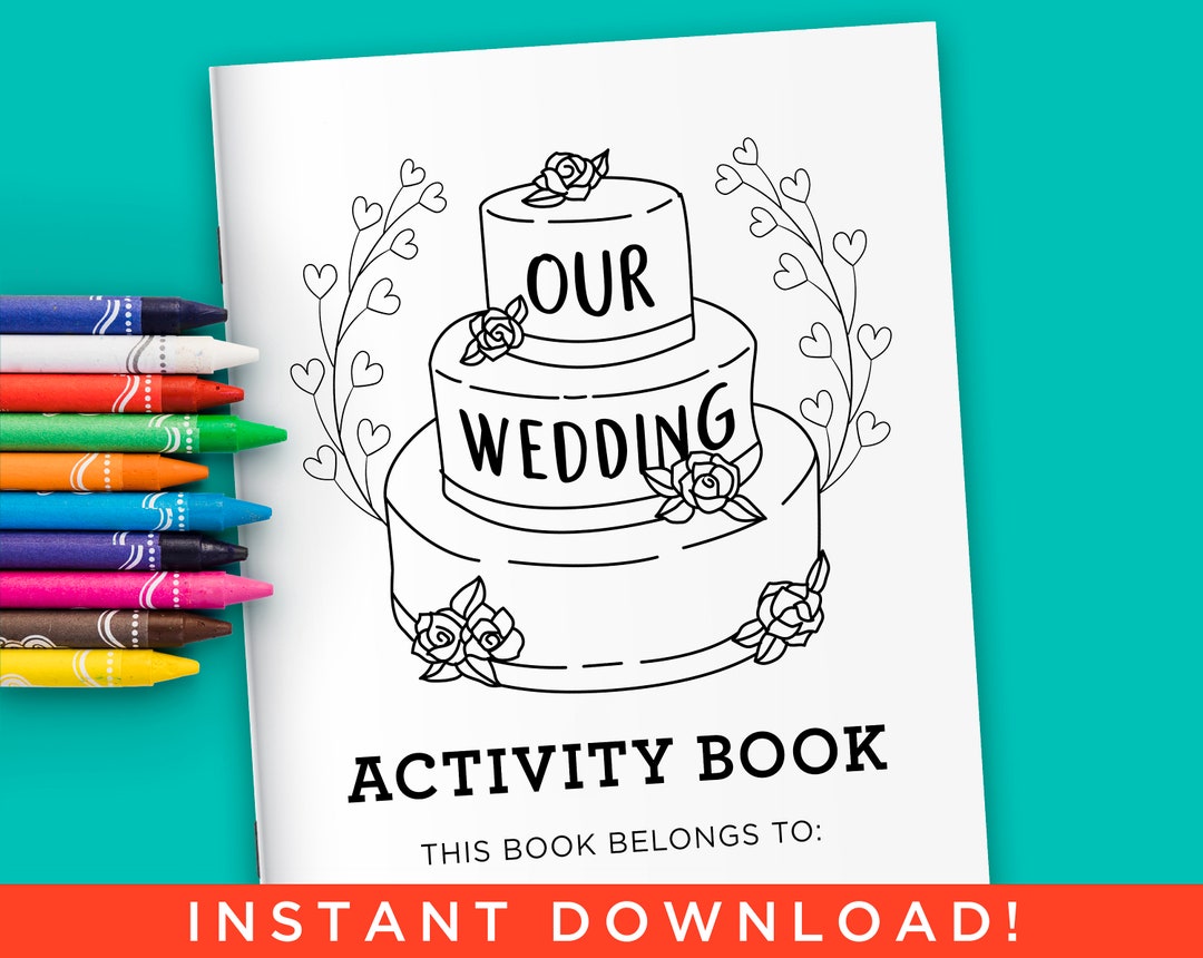 Wedding Activity Coloring Book for Kids - Instant Download DIY Digital ...