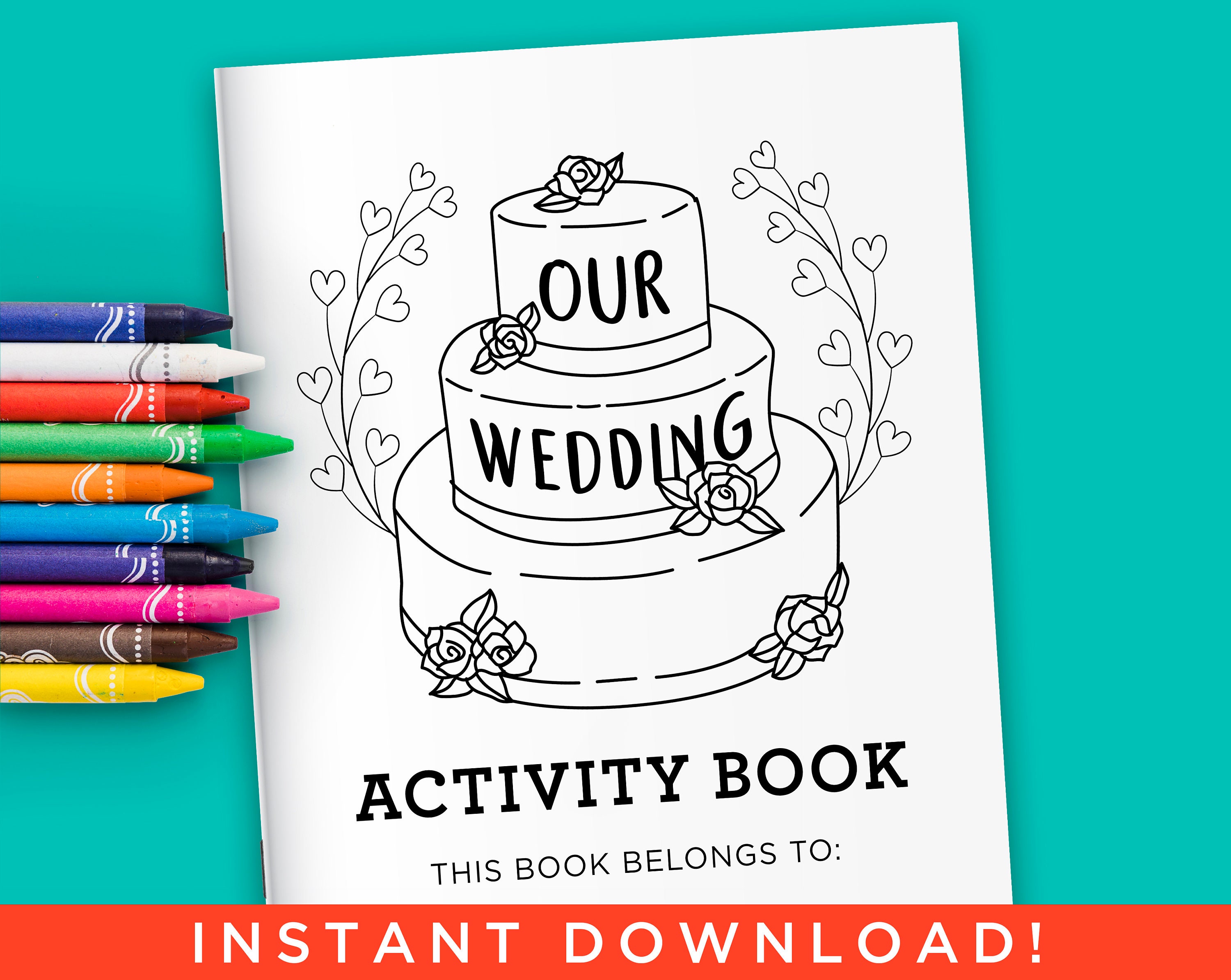 Wedding Activity Coloring Book for Kids Instant Download DIY - Etsy