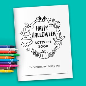 Halloween Activity Coloring Book for Kids | Etsy