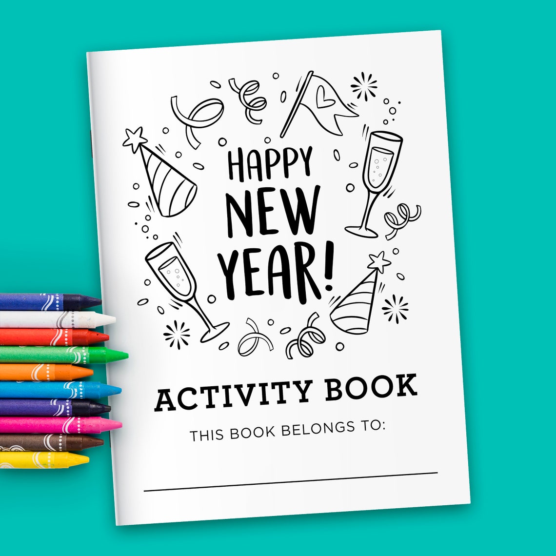 New Years Activity Coloring Book for Kids Digital Files | Etsy