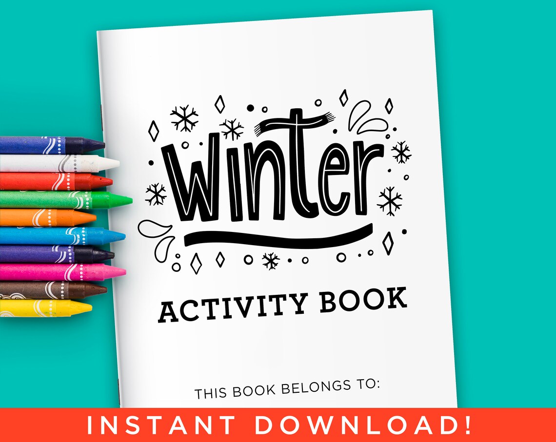 Winter Activity Coloring Book for Kids Digital Files Instant - Etsy