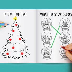 Merry Christmas Activity Coloring Book for Kids - Digital Files Instant ...