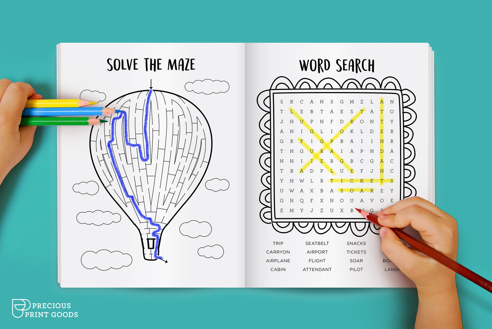 Airplane Adventure Travel Activity Coloring Book for Kids - Etsy