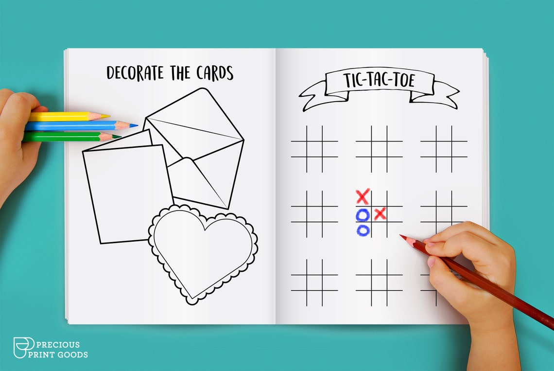 Valentine's Day Activity Coloring Book for Kids Digital - Etsy