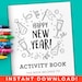 New Years Activity Coloring Book for Kids - Digital Files Instant ...